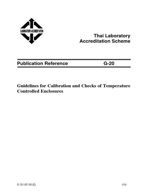 G 20 Guidelines For Calibration And Checks Of Temperature Pdf