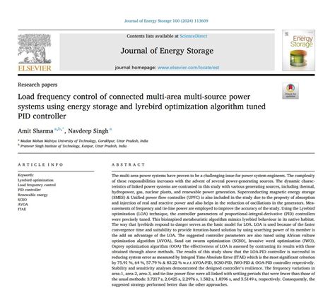 Excited To Share Our Recent Research Article Load Frequency Control Of Connected Multi Area