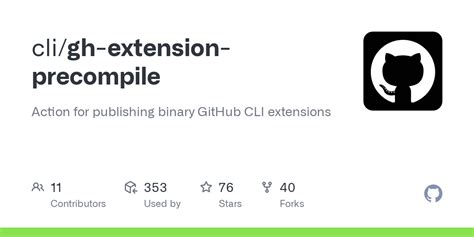 Github Cli Gh Extension Precompile Action For Publishing Binary Github Cli Extensions