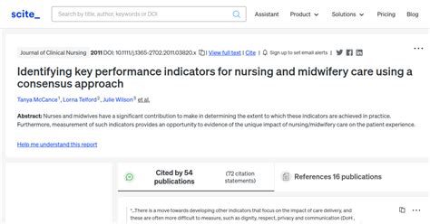 Identifying Key Performance Indicators For Nursing And Midwifery Care Using A Consensus Approach