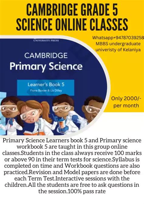 Cambridge Grade 5 Science Classes London Exams Online