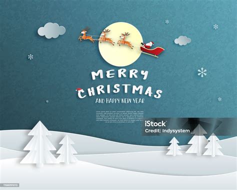 종이 컷 스타일의 메리 크리스마스와 새해 맞이 카드 벡터 일러스트 크리스마스 축하 배경입니다 배너 전단지 포스터 벽지 템플릿을