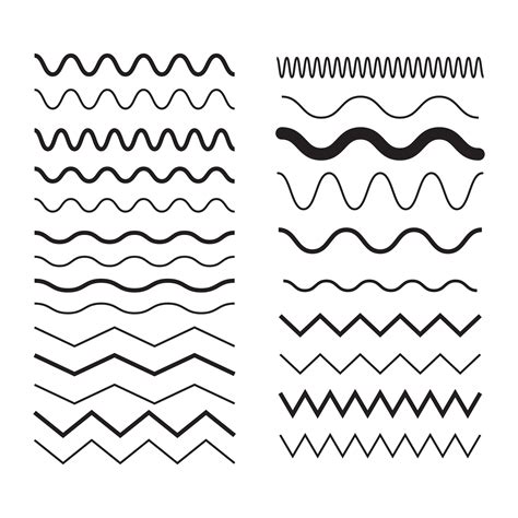 Vector Zigzag Lines And Waves Wavy Pattern Squiggle Zig Zag Frame With Wiggle Curvy Undulate