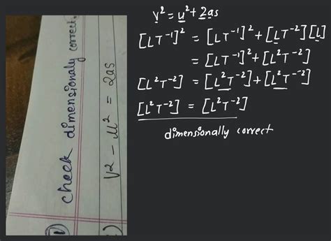 Check Dimensionaly Correct V2−μ2 2as Filo