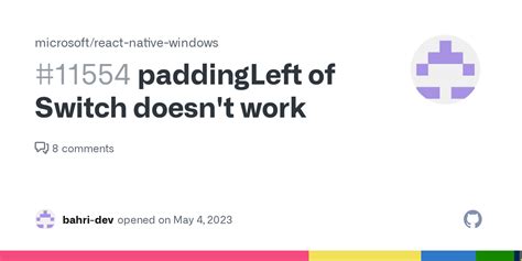 PaddingLeft Of Switch Doesn T Work Issue Microsoft React Native Windows GitHub
