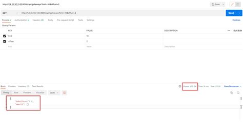 API GET Gateways Returns Total Count But Not The List Itself