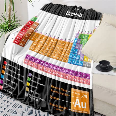 Periodic Table Of Chemistry Throw Blanket Warm Microfiber Blanket