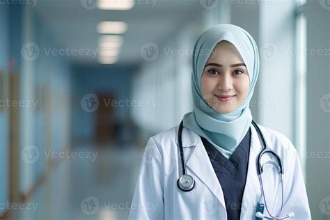 Muslim Malay Woman Doctor In Hospital With Copy Space 26489224 Stock
