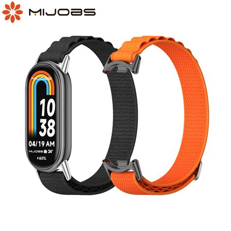 MIJOBS Vòng Tay Nylon Cho Mi Band 10 9 8 Dây Đeo Thông Minh Thay Thế Phụ Kiện Dây Đeo Tay Cho