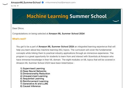 Dhruv Kumar On Linkedin Amazonmlsummerschool Machinelearning Deeplearning Ai