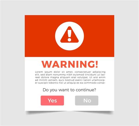 Minimalist Warning Pop Up Banner Conceptual Design Vector 22152174