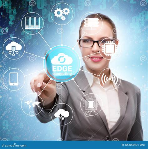 Businessman In Edge And Fog Computing Concept Stock Image Image Of
