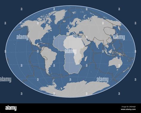 African Tectonic Plate On The Solid Contour Map In The Fahey Oblique Projection Centered