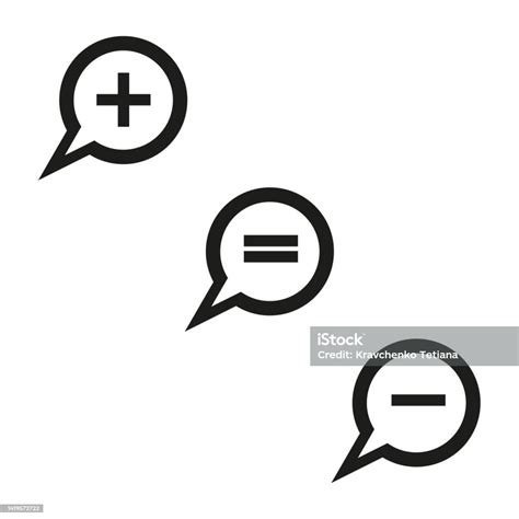 라인 아트 플러스 마이너스 메시지 인터넷 응용 프로그램 통신 개념 채팅 아이콘 세트 벡터 일러스트레이션 스톡 이미지 Brand Name Online Messaging