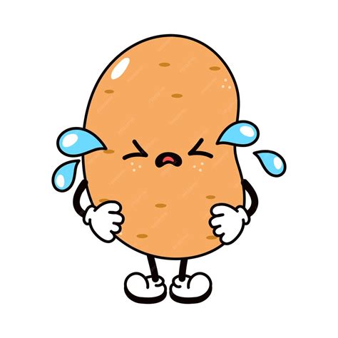 Premium Vector Cute Funny Crying Sad Potato Character