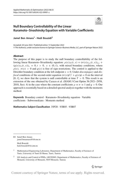 Null Boundary Controllability Of The Linear Kuramoto Sivashinsky Equation With Variable