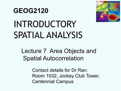 Lecture 7 Area Objects And Spatial Autocorrelationpptx Geography