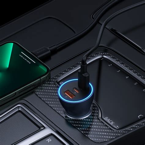 Baseus Car Charger W Golden Contactor Pro Triple Fast Charger X Usb X Type C Dark Gray