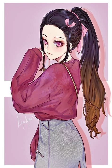 Nezuko Academy Modern Version Рисунки девушки Милые рисунки Аниме девушка