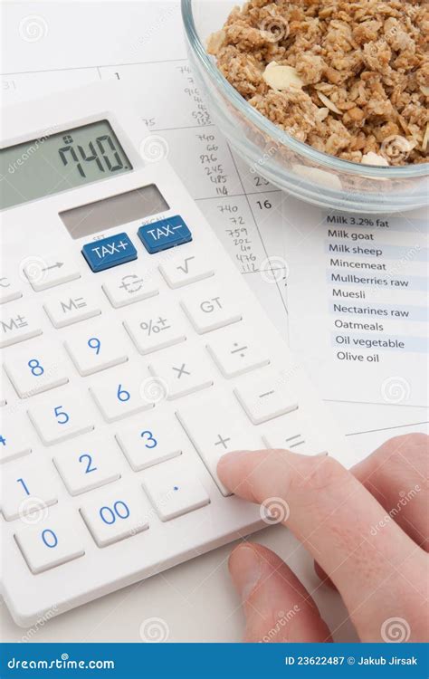 Calculating Daily Nutrition Intake Stock Image Image Of Granola