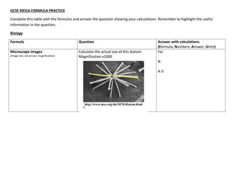 Cambridge Igcse 0654 Science Mega Formula Revision Worksheet Teaching Resources