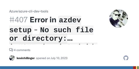 Error In Azdev Setup No Such File Or Directory NONE Scripts Ci