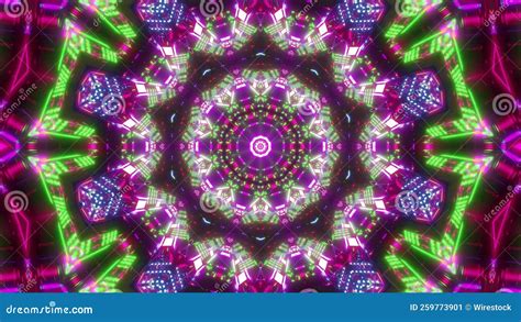 Illustration Of Symmetrical Neon Multicolored Psychedelic Optical Illusion Stock Illustration