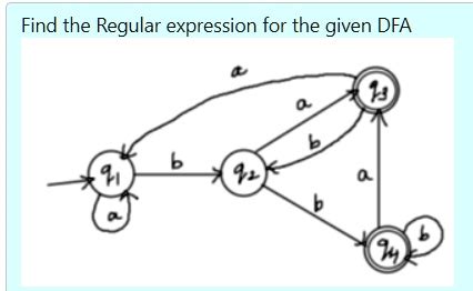 SOLVED Find The Regular Expression For The Given DFA