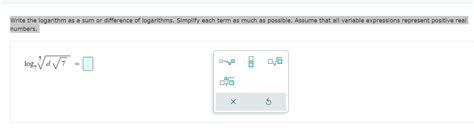 Solved Write The Logarithm As A Sum Or Difference Of Chegg Com