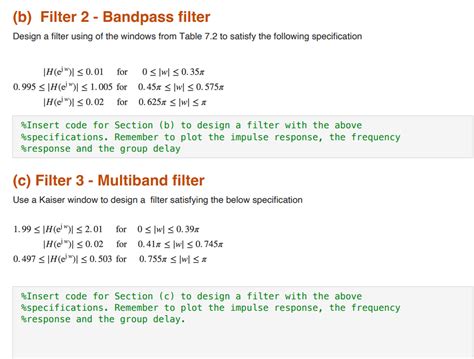 Solved A Filter 1 Lowpass Filter Design A Filter Using