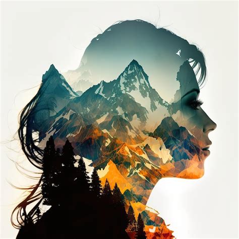 Premium Photo Ai Generated Ai Generative Double Exposure Illustration Of Combine Pretty Young