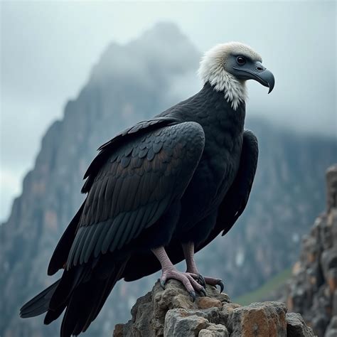 Create A Hyper Realistic Close Up Image Of An Andean Condor Perched On