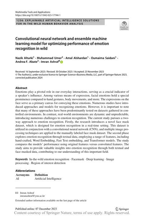 convolutional neural network and ensemble machine learning model for