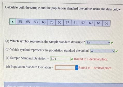 Solved Calculate Both The Sample And The Population Standard
