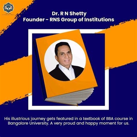 The Works And Achievements Of Dr R N Shetty Being Added In The Textbooks… Rnsit Official