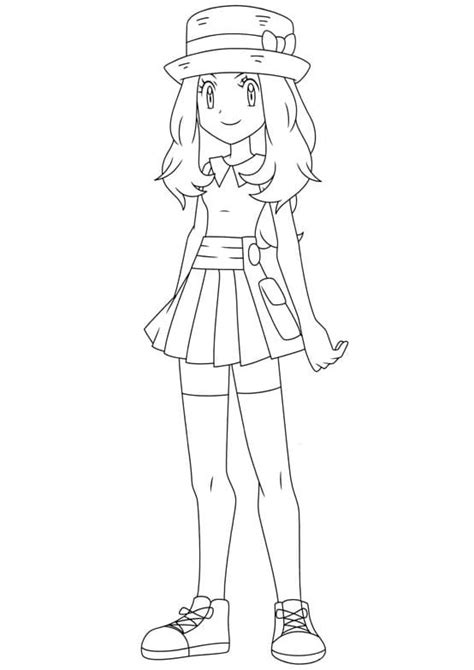 Serena Pokemon Coloring Pages Coloringlib