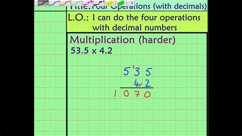 Four Operations Decimals Youtube