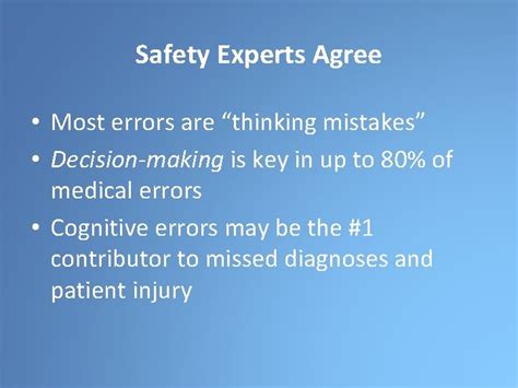 Understanding And Preventing Cognitive Errors In Healthcare Marjorie