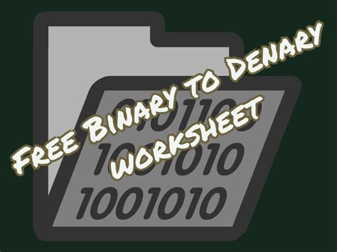 Free Binary To Decimal Worksheet Teaching Resources