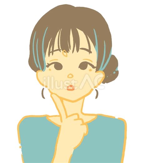 考える女の子イラスト No 26443707｜無料イラスト・フリー素材なら「イラストac」