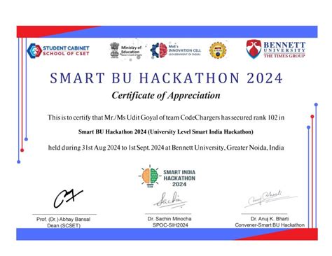 Udit Goyal On Linkedin Hackathon Innovation Teamwork Codechargers Bennettuniversity