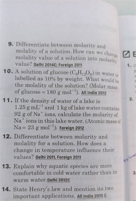 9 Differentiate Between Molarity And Molality Of A Solution How Can We