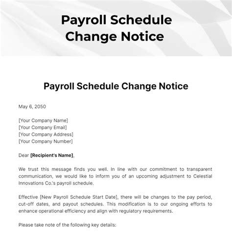 Free Payroll Schedule Templates Editable And Printable