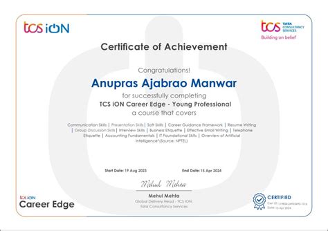 Anupras Manwar On Linkedin Careergrowth Tcsion Professionaldevelopment