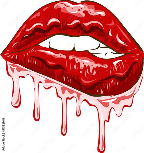Dripping Lips Png Graphic Clipart Design Stock Illustration Adobe Stock