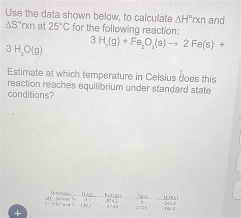Solved Use the data shown below to calculate ΔH rxn and Chegg