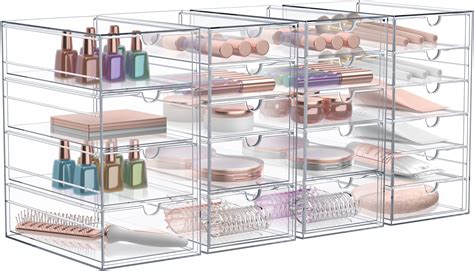 Sorbus Acrylic Cosmetic Makeup Organizer 20 Drawers Clear Stackable