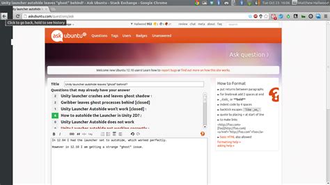 graphics unity launcher autohide leaves ghost behind ask ubuntu