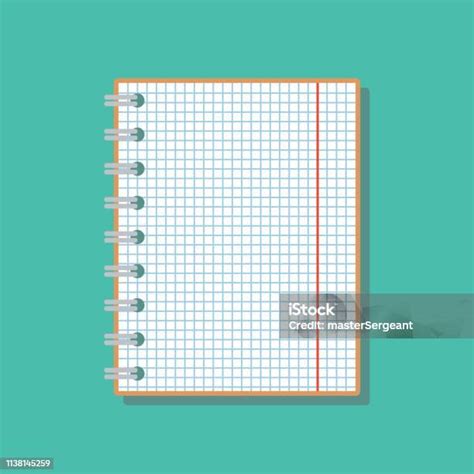 체크 무늬 시트와 빨간색 필드 평면 벡터 일러스트와 함께 노트북을 열었습니다 고등학교에 대한 스톡 벡터 아트 및 기타 이미지 고등학교 공 스포츠 장비 공란 Istock