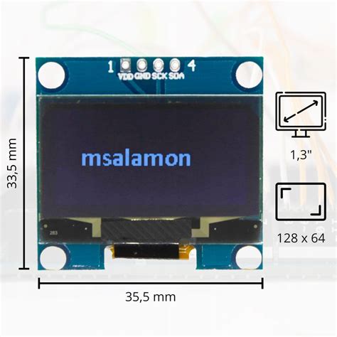 Arduino Wyświetlacz Oled 1 3 128x64px I2c Biały 170280688 Erli Pl